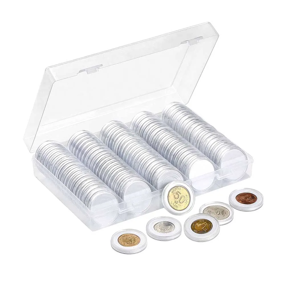 Transparent Coin Collecting Holders Bullion Coin Boxes Plastic Storage ...