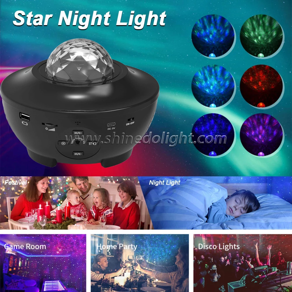 Smart Laser Starry Sky Night Light Projector Bt Music Speaker Galaxy ...