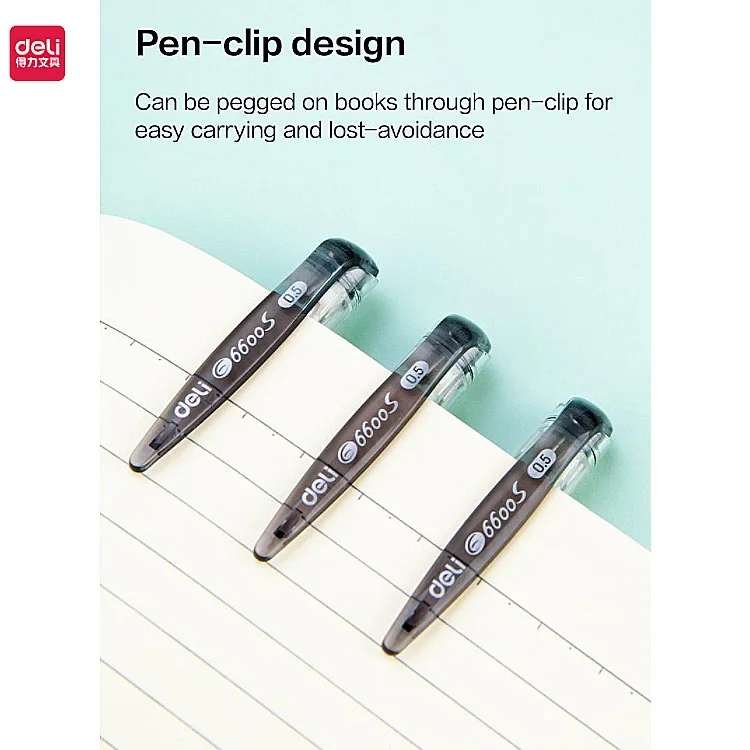 DELI Neutral Pen Ink Pen Bullet Black Basket Red Neutral Pen 0.5mm ...