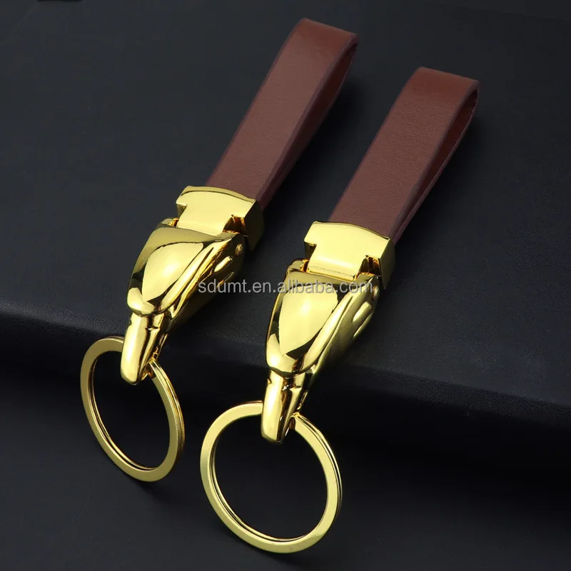 Custom Keychain Metal Brown Leather Metal Keychain Leopard Head Shape ...