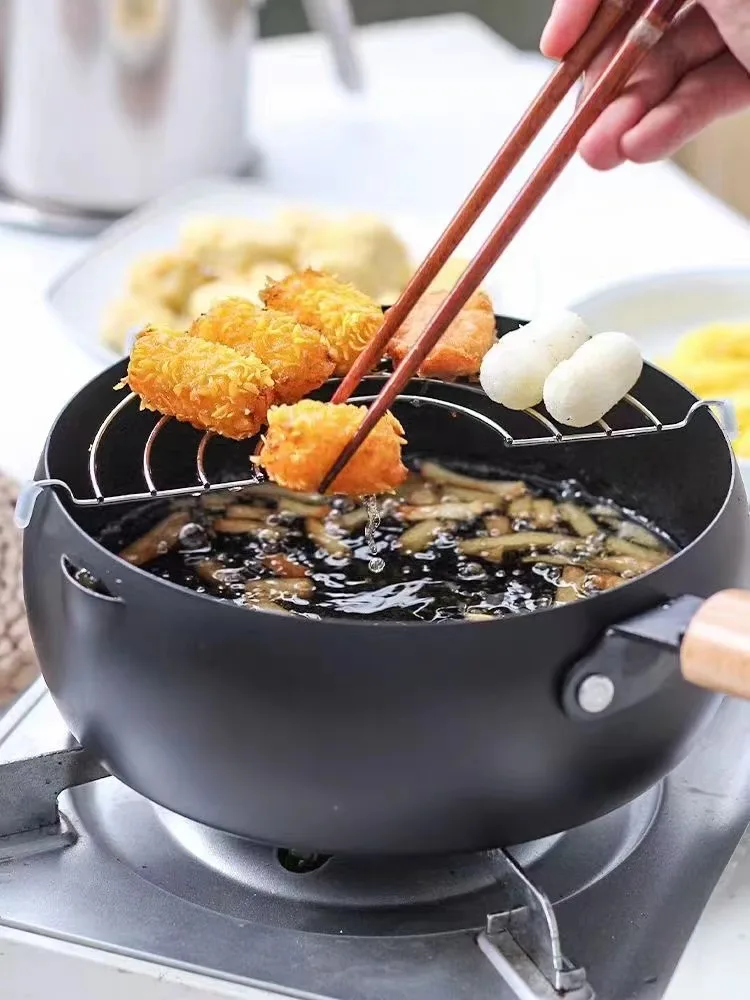 HT Japanese Fryer Stainless Steel Aluminum Enamelled Fry Pot Frying ...