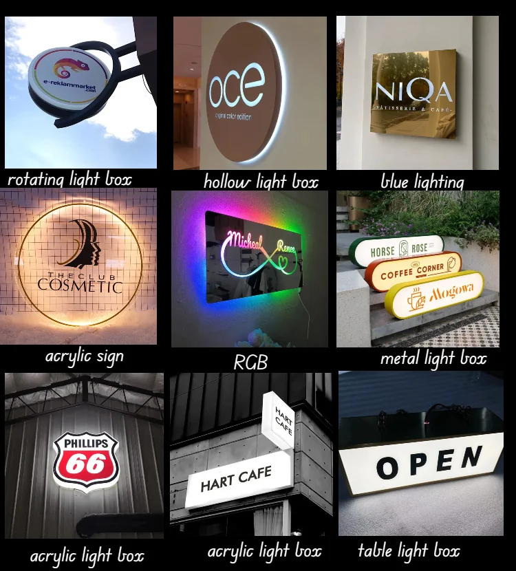 Custom LED Light Box 3D Logo Acrylic Personalized Business Light Box ...