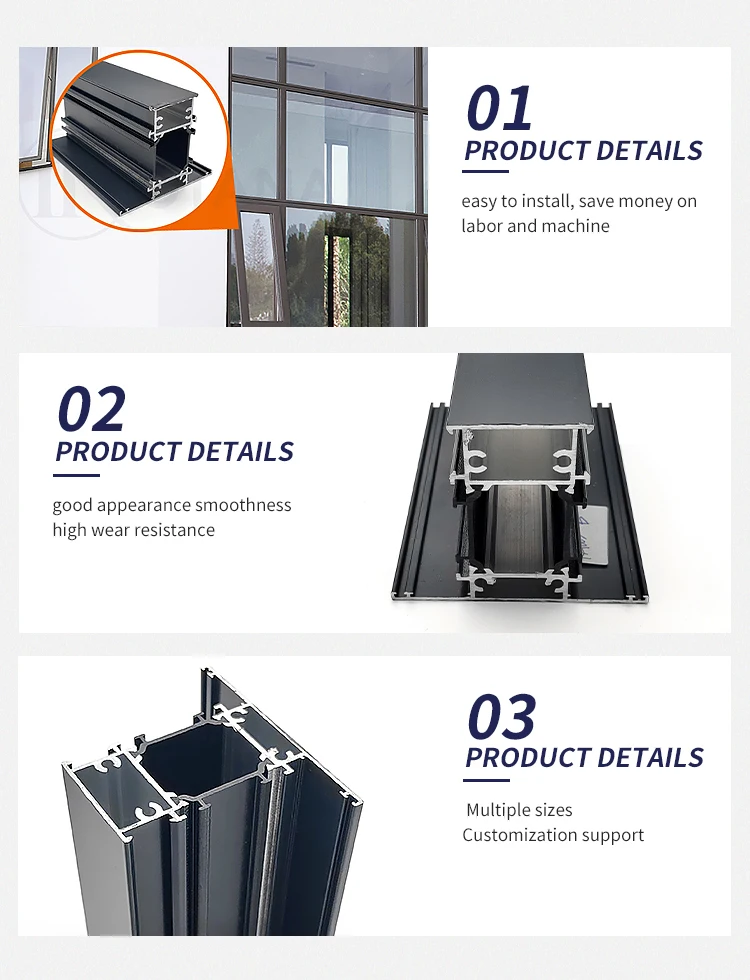 Aluminium Window Frame Profile Extrusion Powder Coated Aluminium ...
