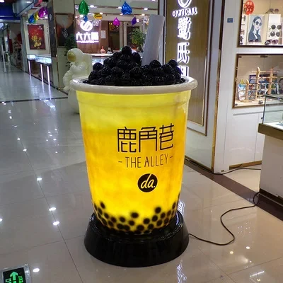 Fiberglass Figurine Modern Design Giant Resin Giant Boba Tea Bubble Tea ...