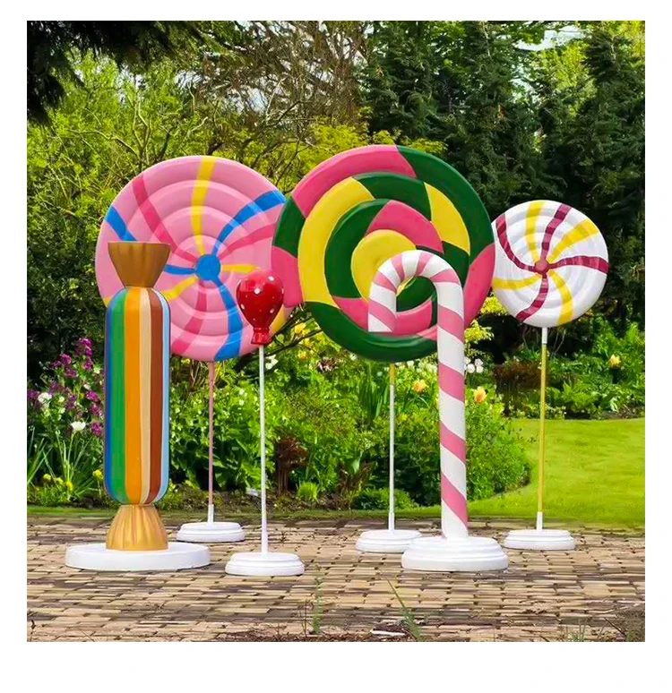 Custom Life Size Fiberglass Art Candy Sculpture for Home Decor