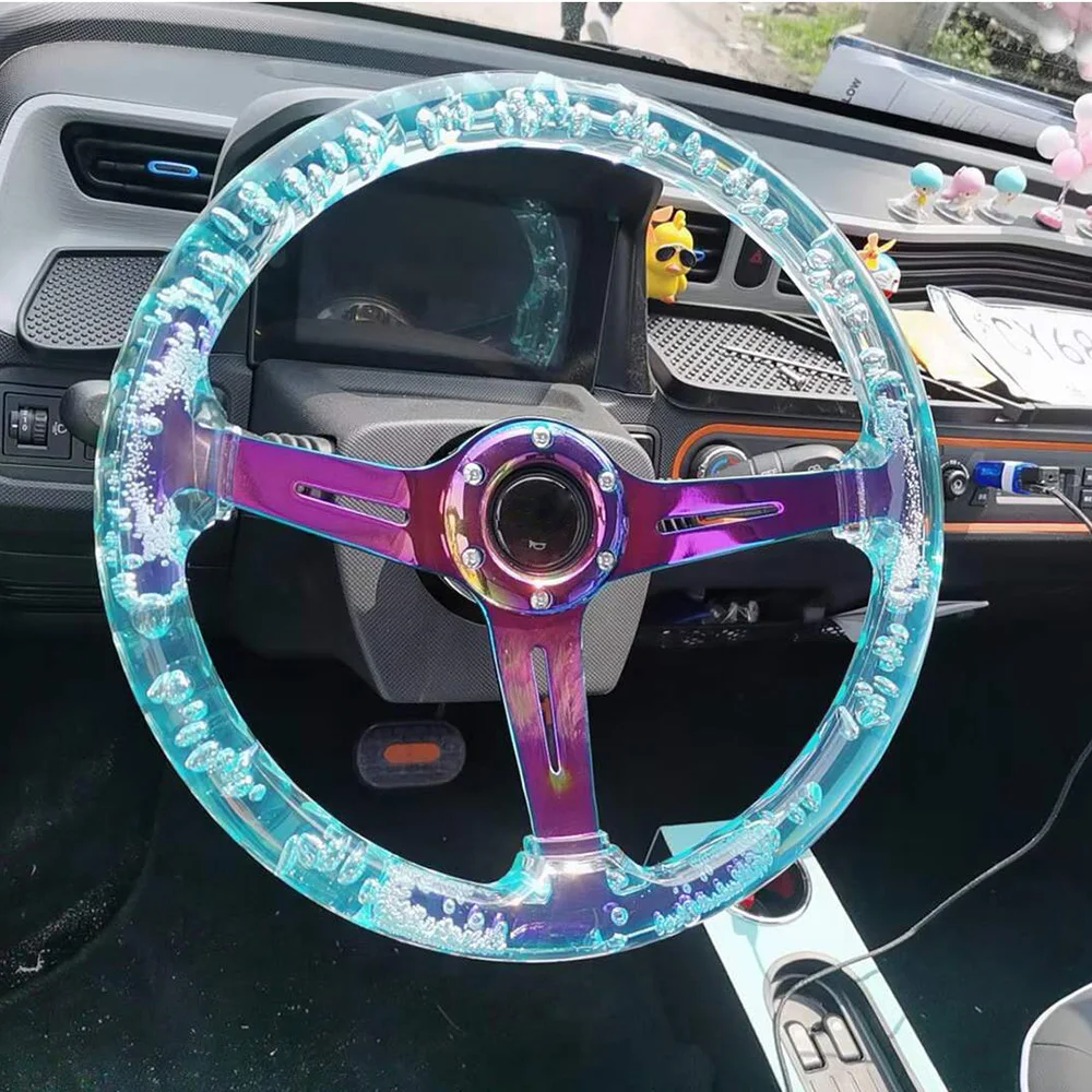 6-HOLE 350MM DEEP DISH VIP CLEAR CRYSTAL BUBBLE NEO SPOKE STEERING ...
