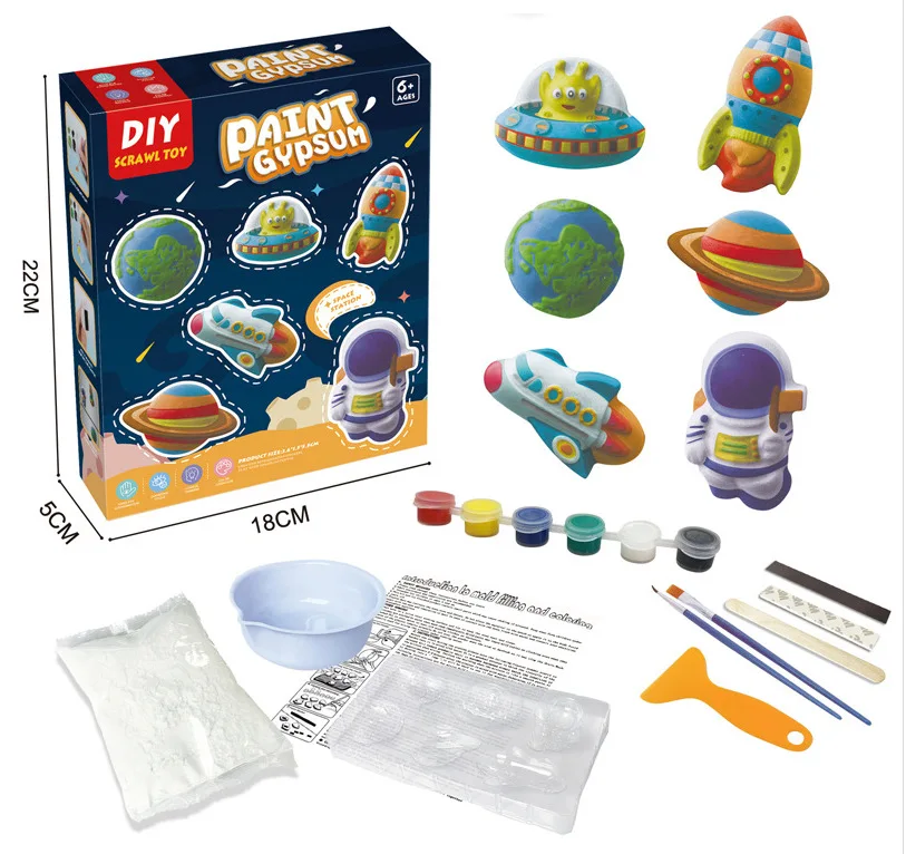 S1929 Children Ceramics Plaster Painting Set DIY Toys Paint Your Own ...