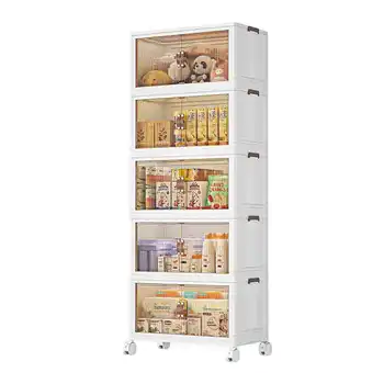 Modern 4pcs 72l Foldable Plastic Storage Container With Wheels Square ...