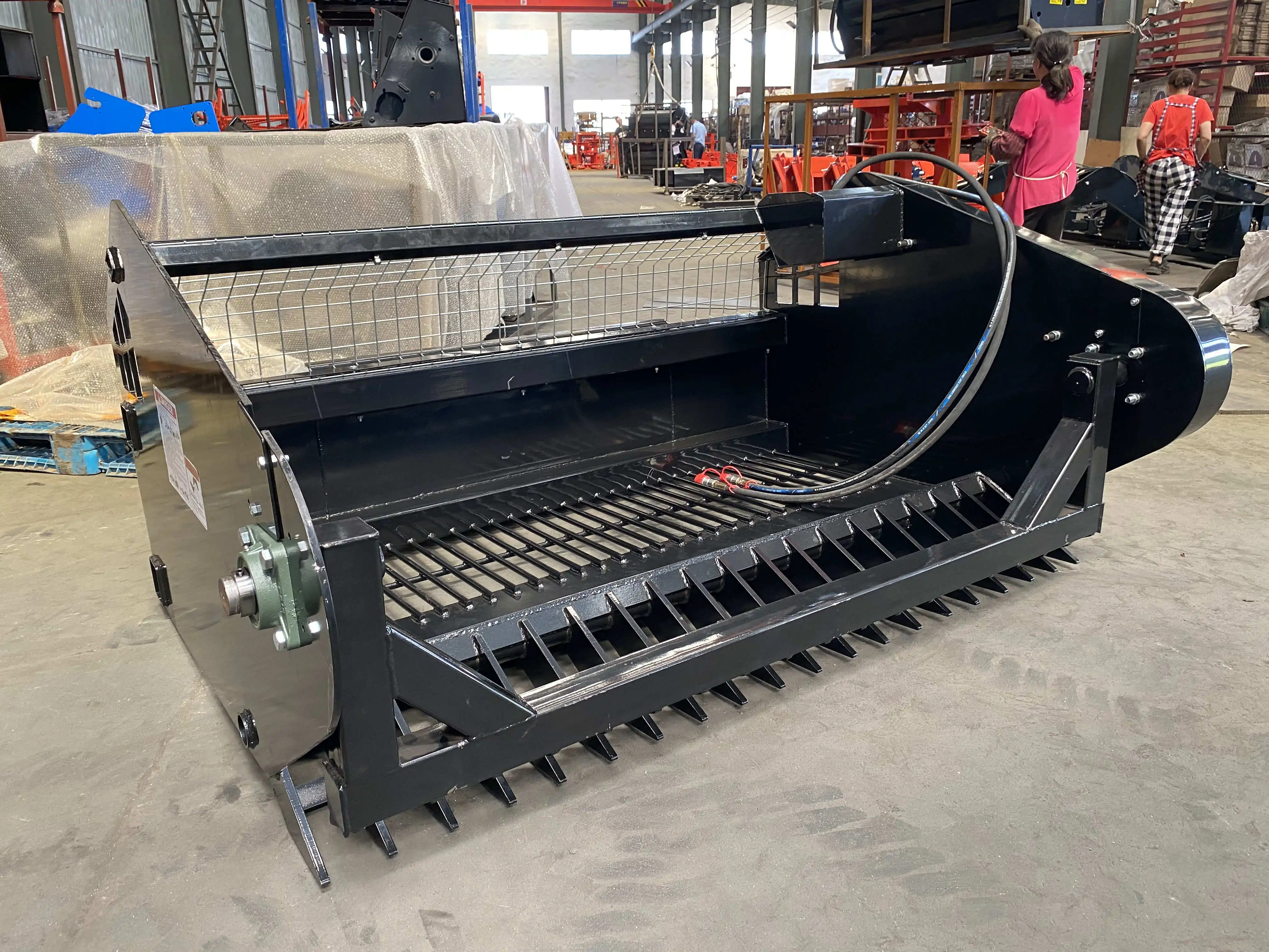 Skid Steer Rock Picker Bucket - Hydraulic Powered Debris Removal