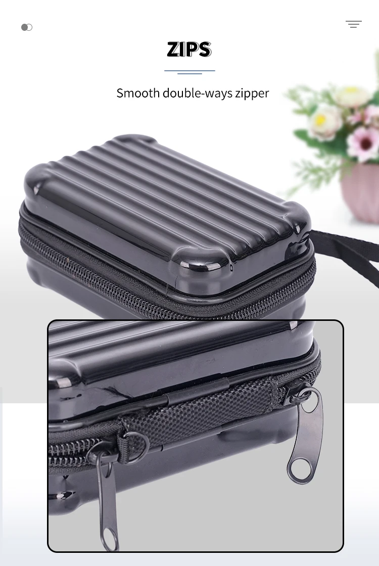 Small Crossbody Suitcase Makeup Hard Vanity Case Zipper Abs Pc Hard ...