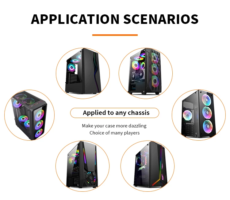 Colorful PC Case with 120mm RGB LED Fans - Quiet & Efficient Cooling