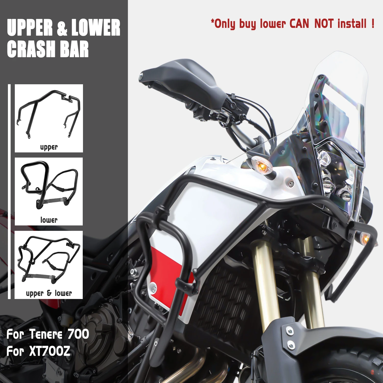 Xxun Motorcycle Upper Lower Crash Bar Engine Guard Frame Falling ...
