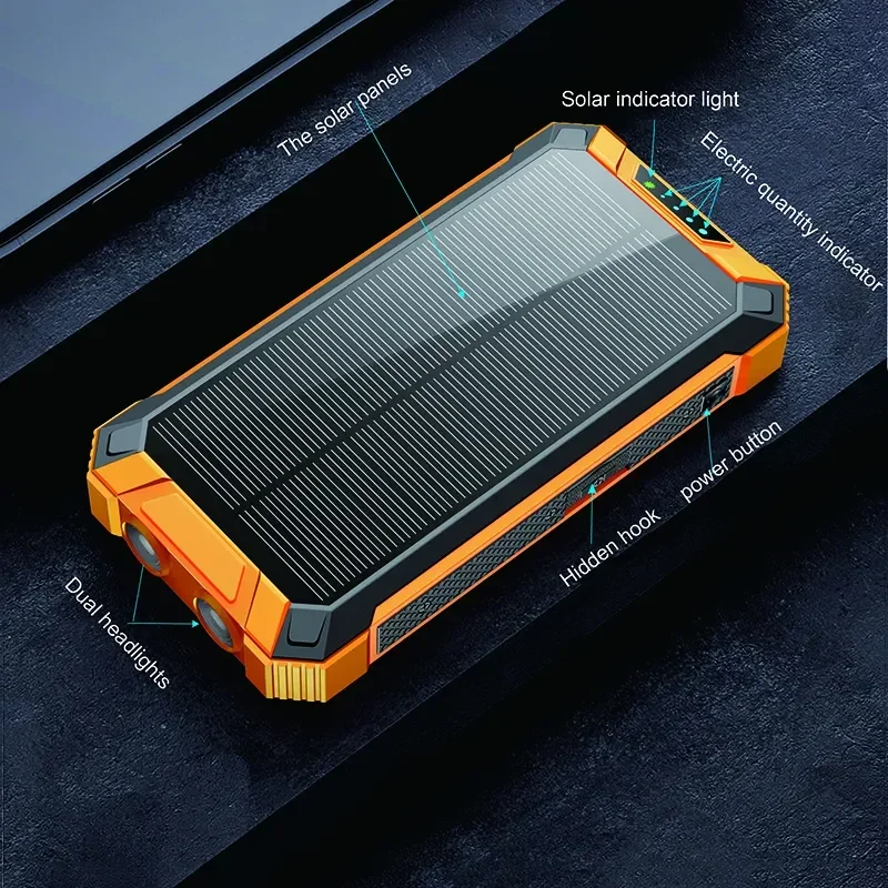 Waterproof Fast Large Capacity Solar Cell Phone Charger 10000 Wireless ...