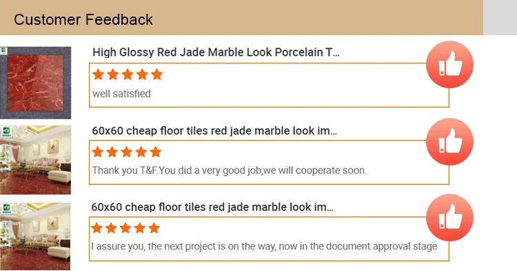 Foshan Porcelain Floor Tiles - High Glossy Red Jade Marble Look