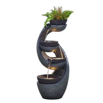 Modern Style 3-tiered Freestanding Garden Waterfall Cascade Outdoor ...