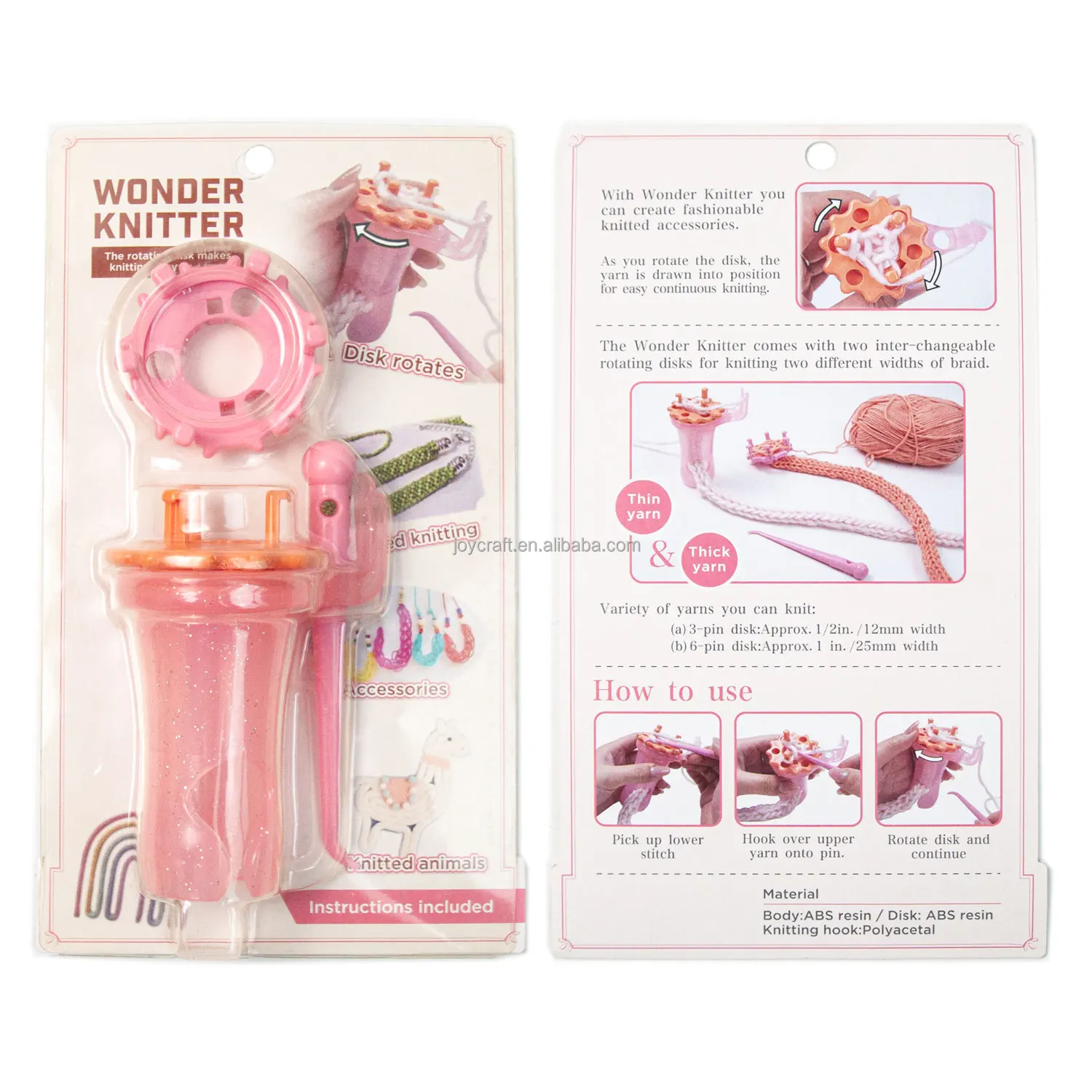 Wonder Knitter Pink Hand Tricotine Knitting Machine ABS Plastic ...