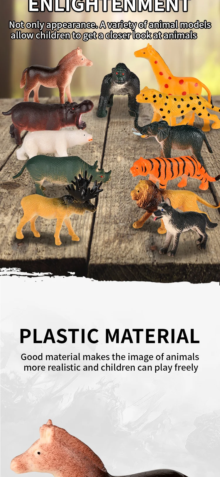 Learning Resources PVC Simulation Solid Plastic Model Lion Giraffe Wild ...