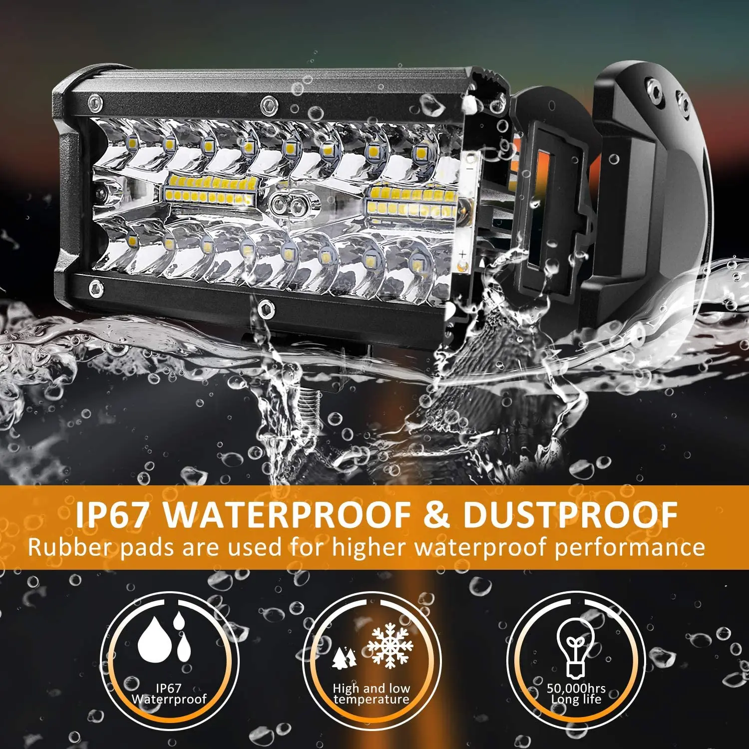 7 INCH 120W Super Bright LED Work Light Bar Combo Beam Car Driving ...