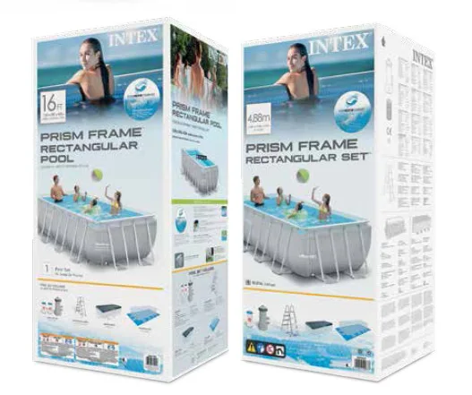 Intex 26788 4m X 2m X 1m Prism Steel Frame Rectangular Pool Set Pvc ...