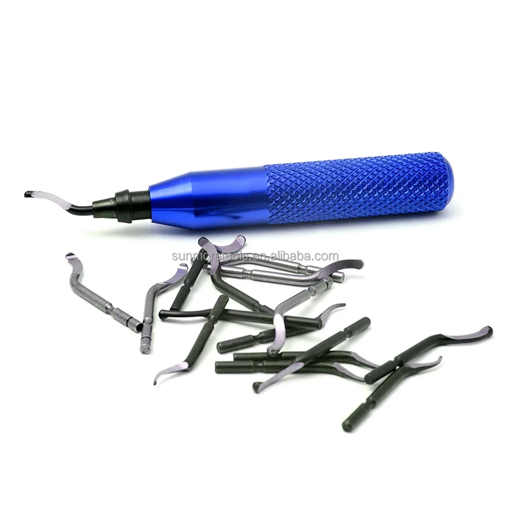 Deburring Tool 15-Piece Kit With Extra Blades - HSS Burr Remover For ...