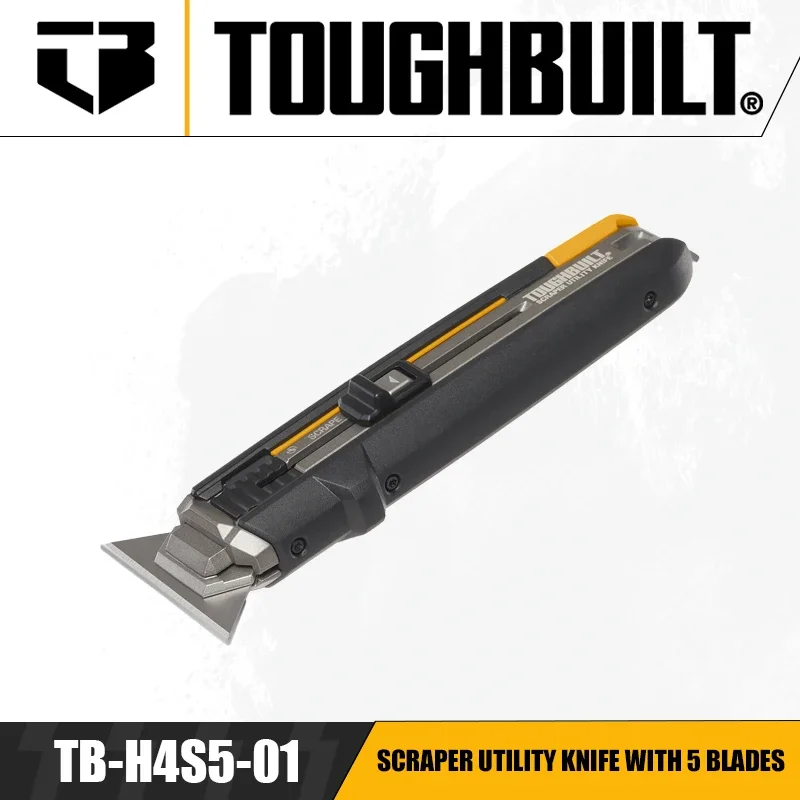 TOUGHBUILT TB-H4S5-01 Scraper Utility Knife with 5 Blades