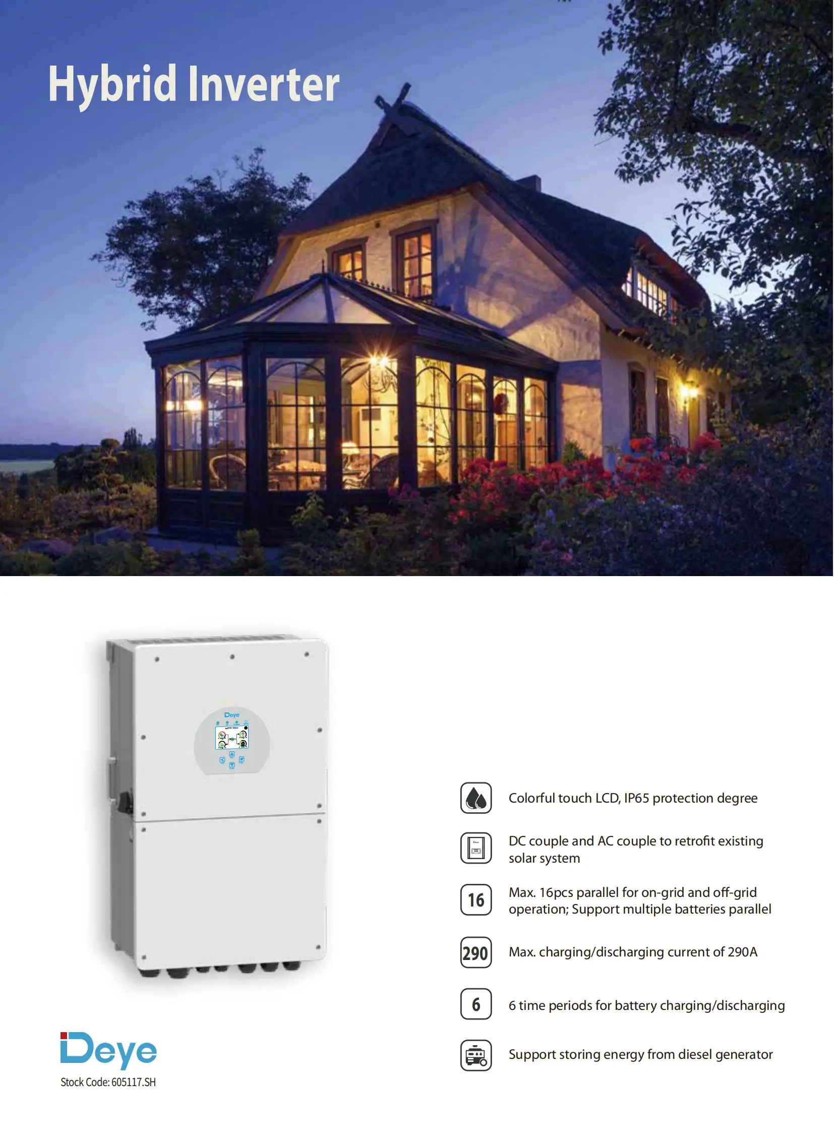 Deye Inverter Mixes Single-phase 12-16kw Solar Cell Pack With Mppt ...