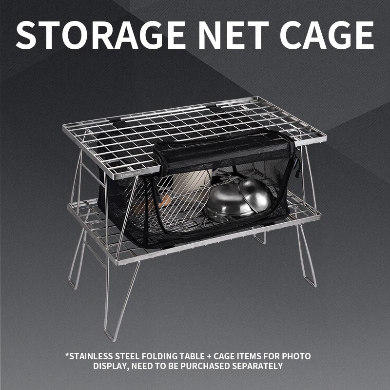 Black Color Mesh Fabric Heavy Duty Portable Outdoor Camping Storage Bag ...