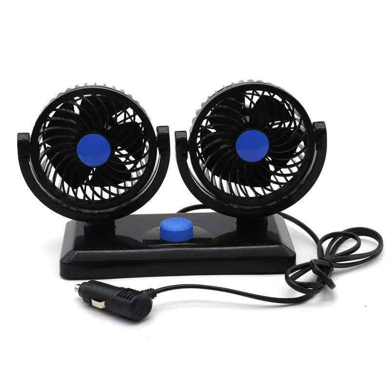 12v Electric Car Fan 360 Degree Rotatable 2 Speed Dual Head Car Auto ...
