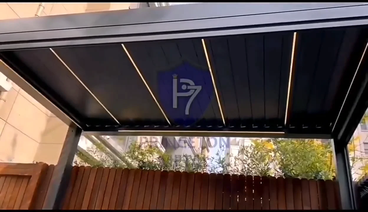 High Quality Motorized Louvered Roof Retractable Pergola Aluminium ...