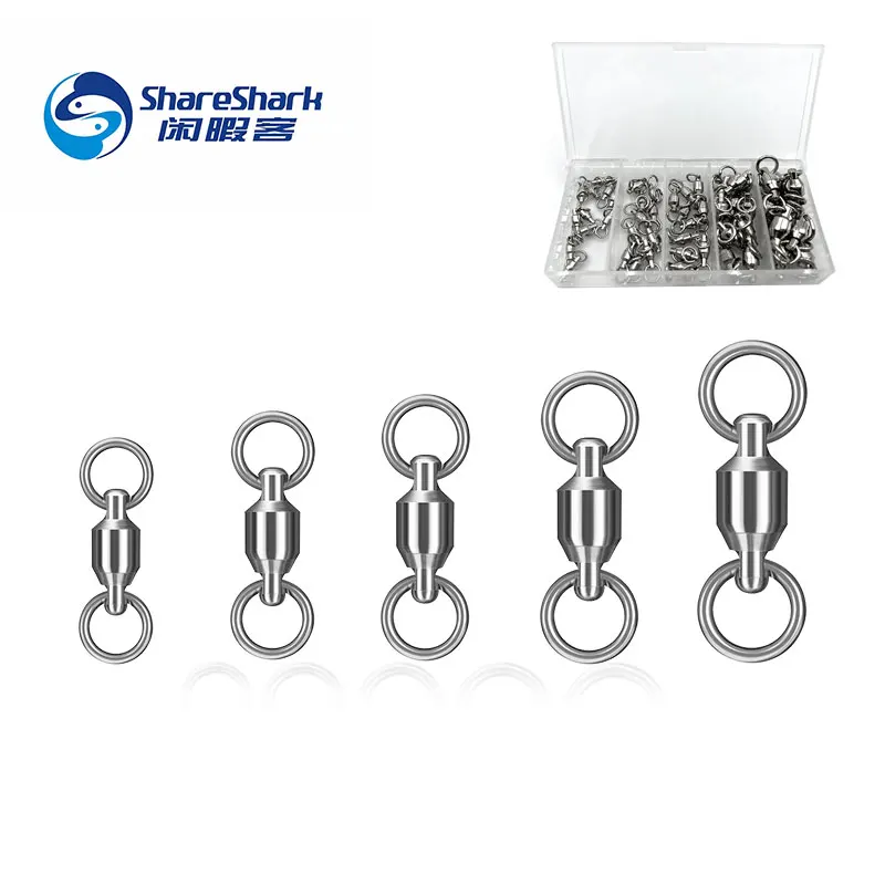 Ball Bearing Swivels Connector High Strength Stainless Steel Solid Welded Rings Barrel Swivels ...