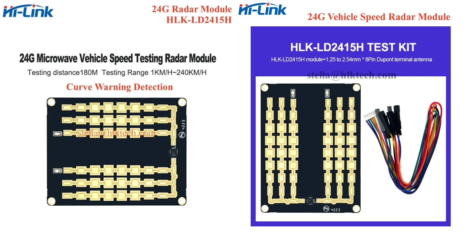 HLK-LD2415H 24G Millimetre Wave Vehicle Speed Feedback Radar