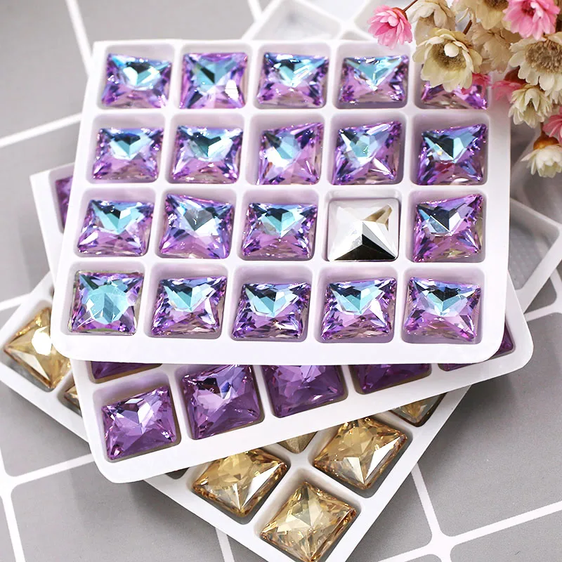 K9 Glass Square Shape Pointback Crystal Rhinestones - Buy Crystal ...