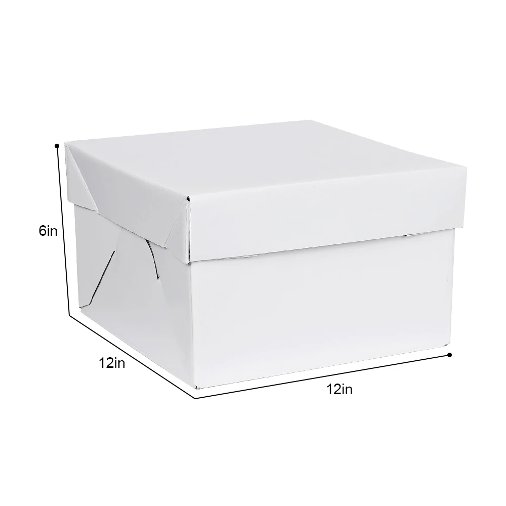 Custom 12 Inch Cake Boxes with Window - White Cardboard