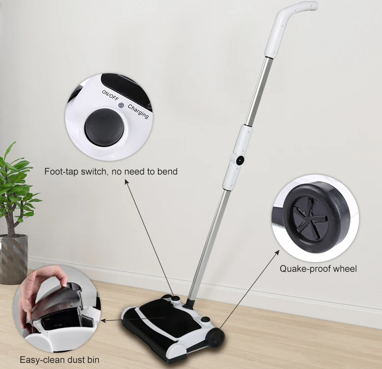 Electric Broom Easy Home Rechargeable Cordless Sweeper