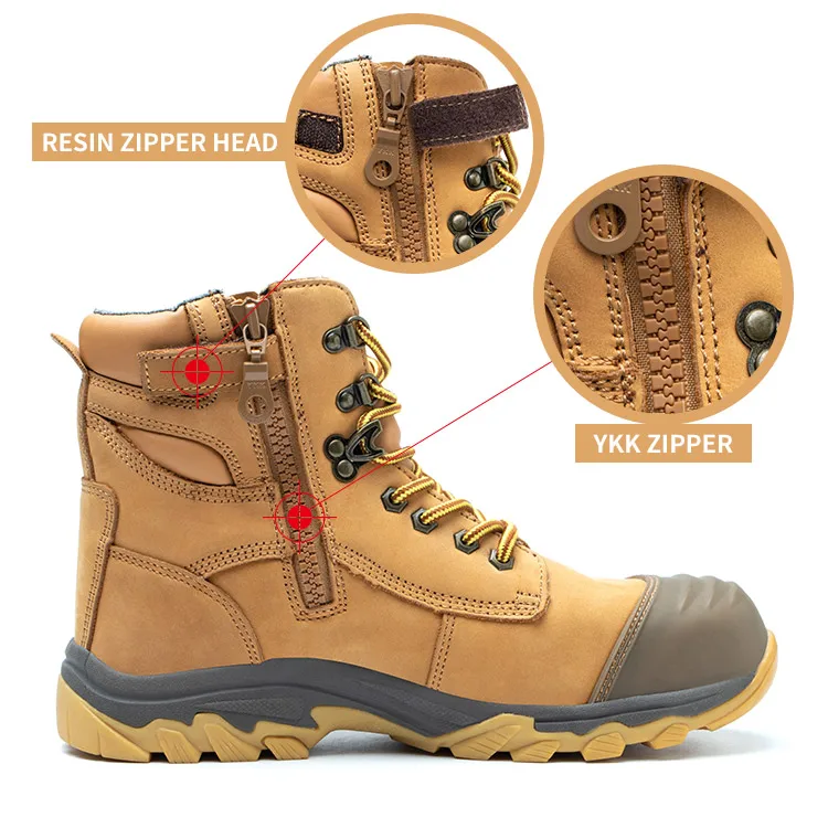 High Cut Yellow Nubuck Leather Safety Boot Men With Steel Toe,S3 Safety ...