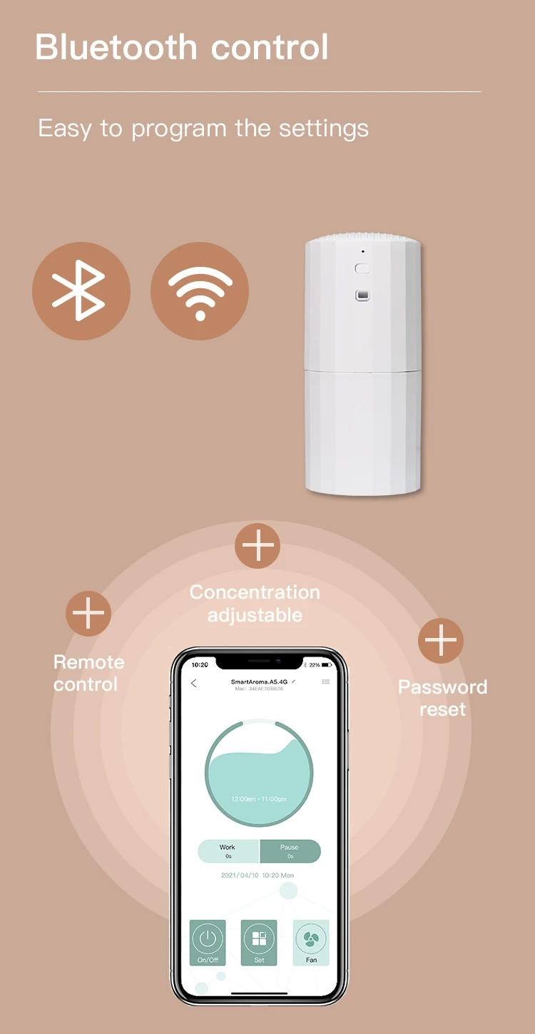 Bluetooth WIFI APP Plug-in Oil Wall Diffuser Machine Electric Essential ...