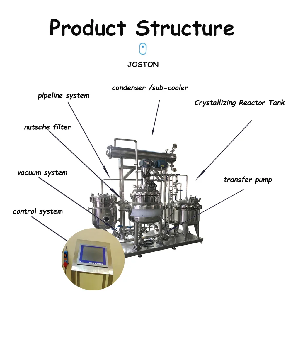 JOSTON SS316L Crystallization Equipment Reactor Vacuum New 100L Crystal ...