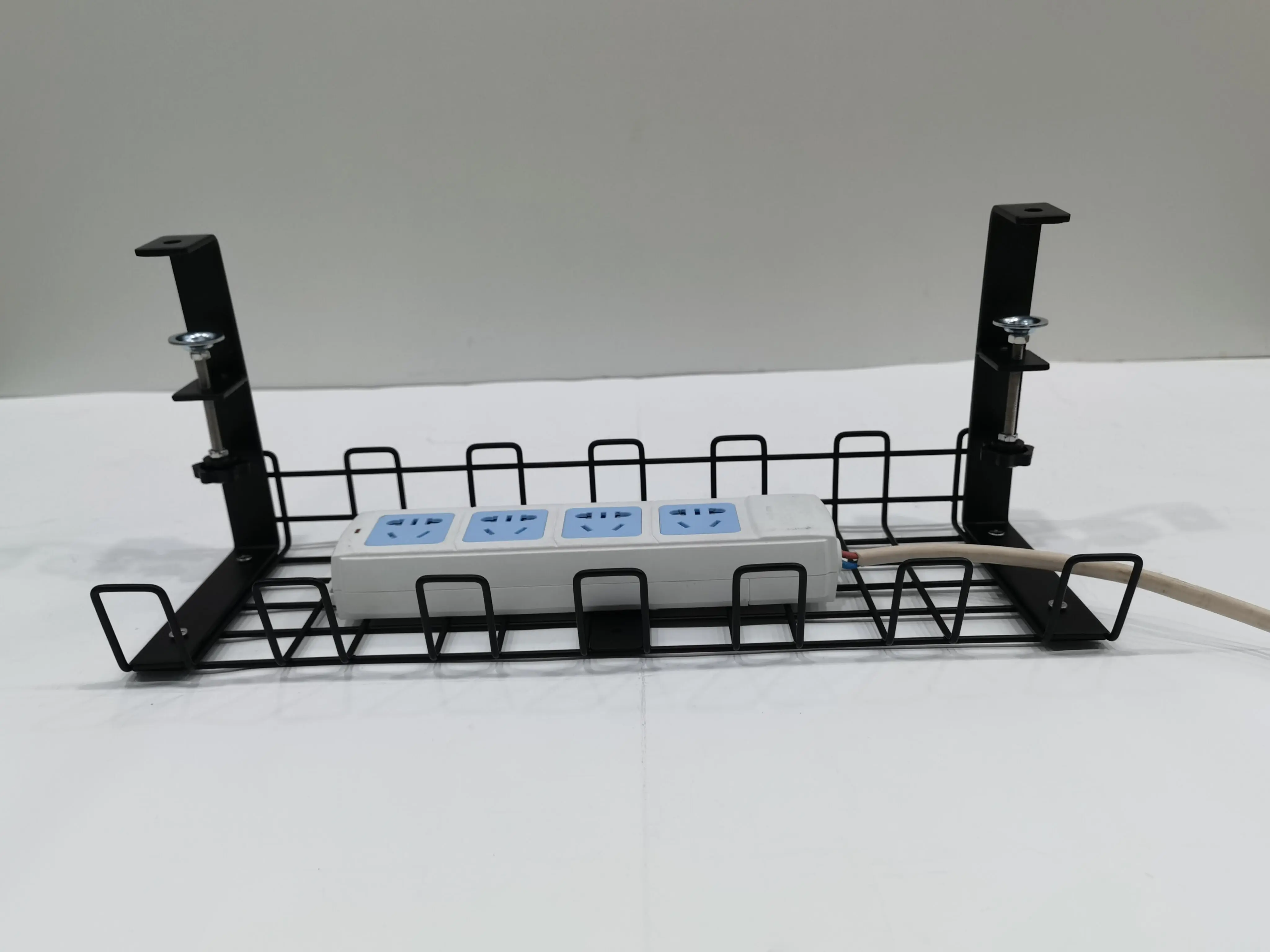 Wire Management Compartment Cable Duct Under Desk No Drill Cord Holder ...