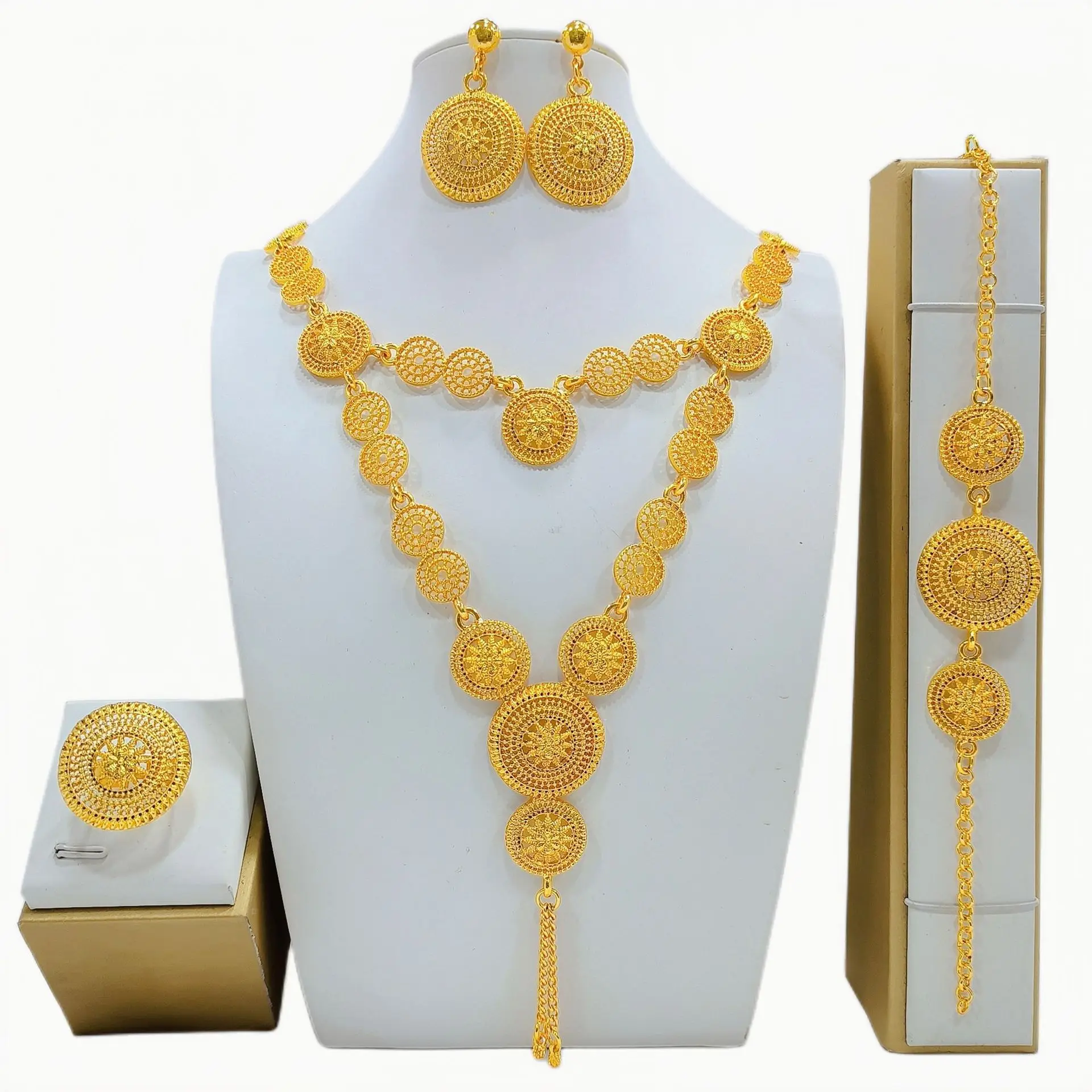 Dubai 18k Gold Plated Jewelry Set for Women - Fashion & Tradition