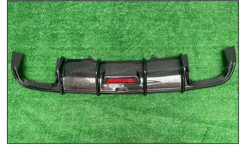 Carbon Fiber Kb Style Rear Diffuser Lip With Led Light For Audi A4 S4