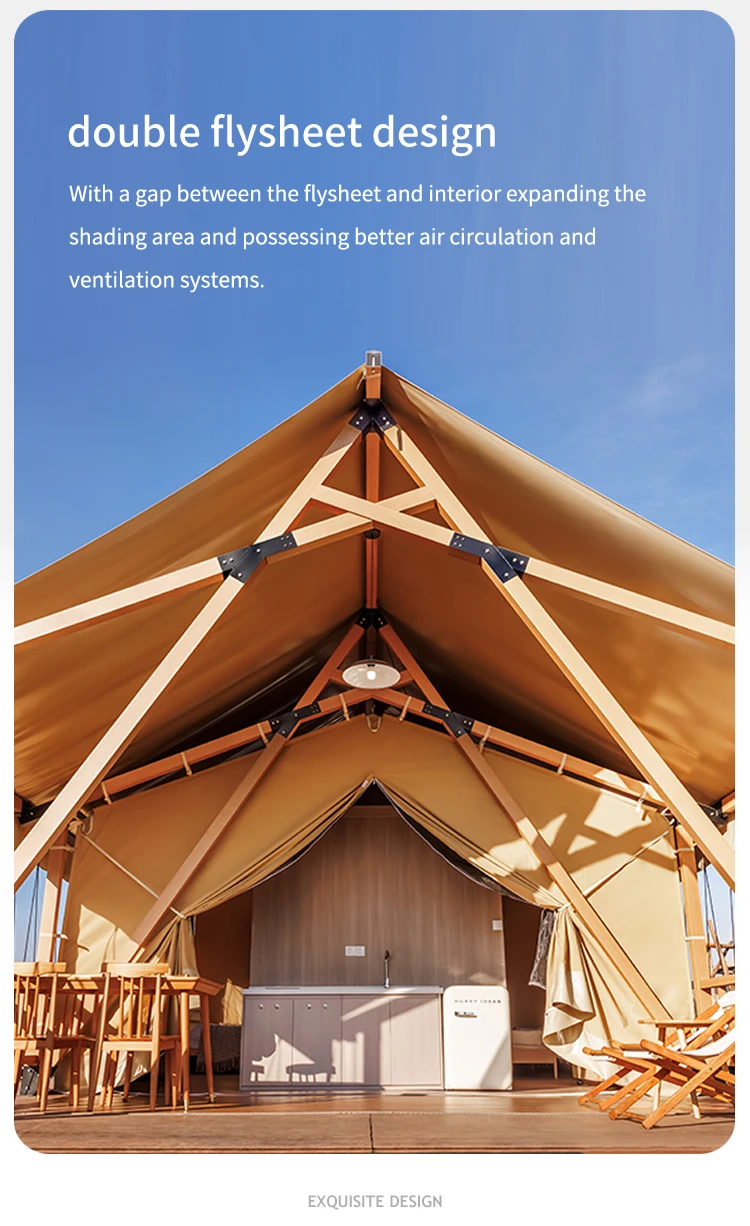 Glamping Tent Outdoor Wood Structure Luxury Canvas Resort Glamping ...