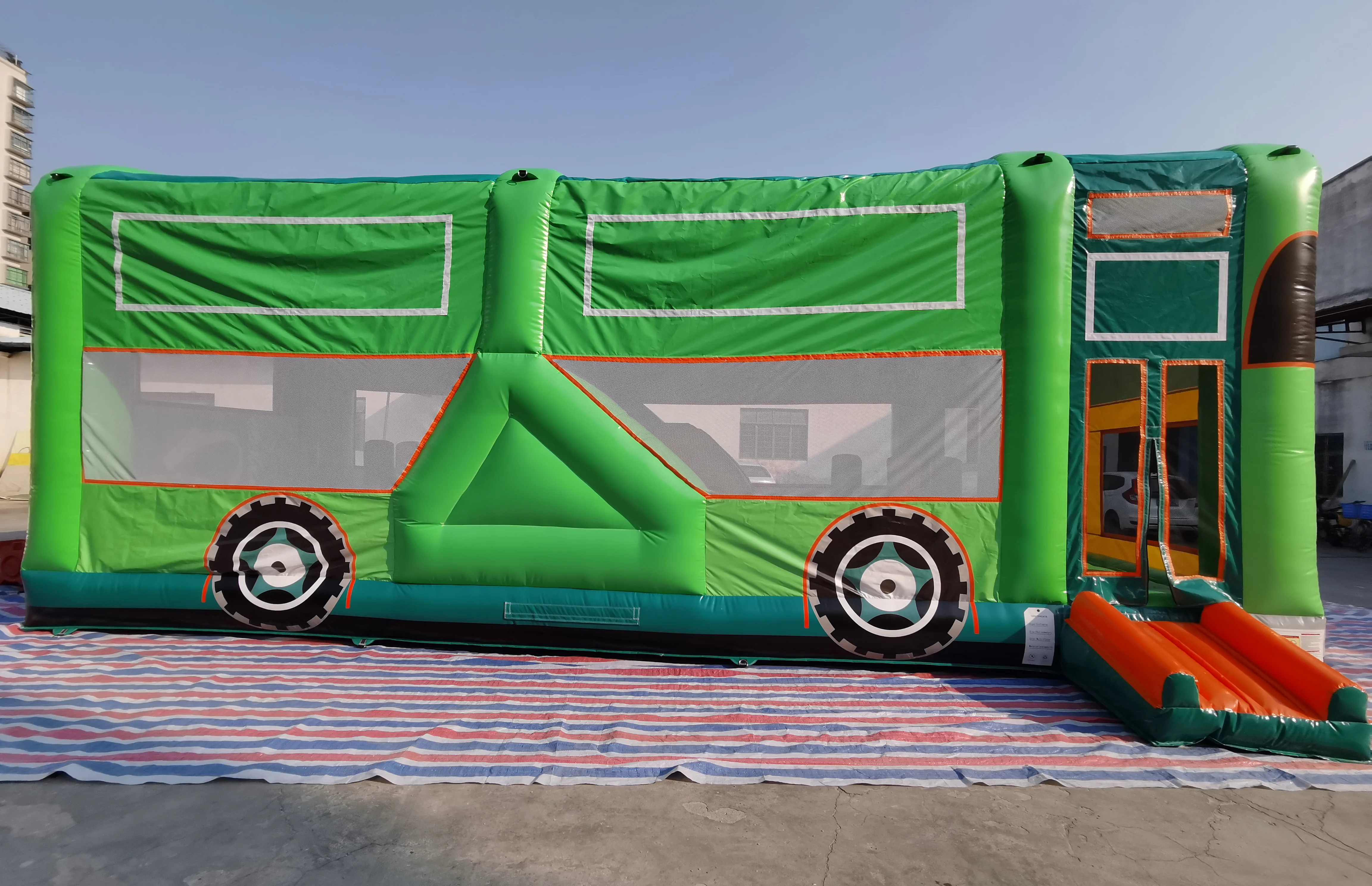 33'x12' Commercial Use Kids Big Inflatable Bus Bounce House