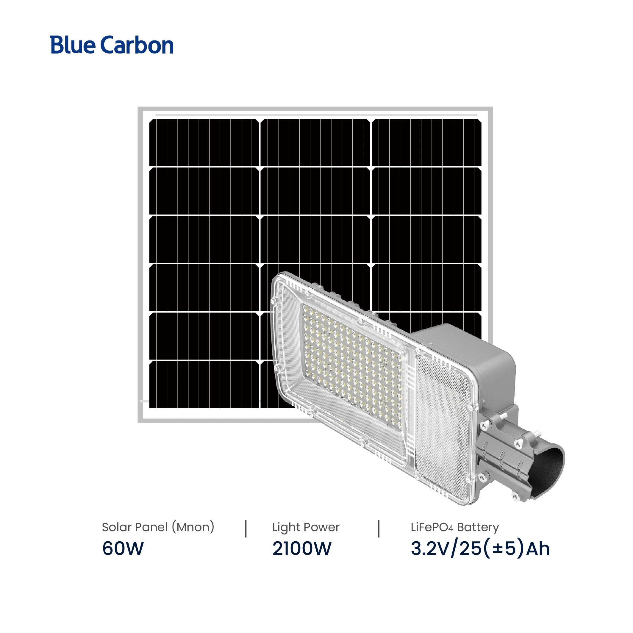 Blue Carbon Solar Street Light 20w Solar Simplify Light Bct-olj1.0 60 Lamp Beads And 2 Batteries ...