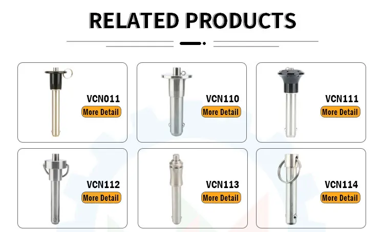Quick Release Ball Lock Pin - Stainless Steel & Cable Lanyard