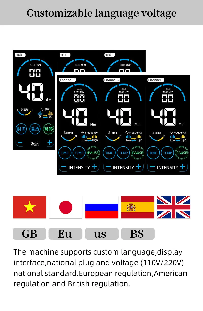 OEMGenQi BES Body Pain Relief Machine Large Screen Bio-Electric ...