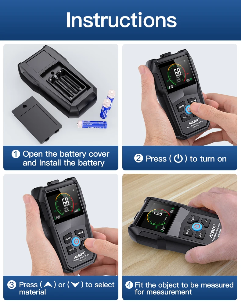 Non-destructive Wood Moisture Meter - Portable & Accurate