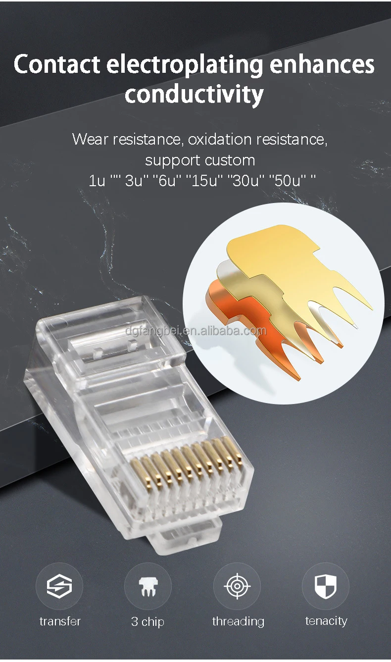 Rg45 Cable Plug Rj50 Conector Rj 45 Male Plug Cat 23awg 10 Pin Female ...