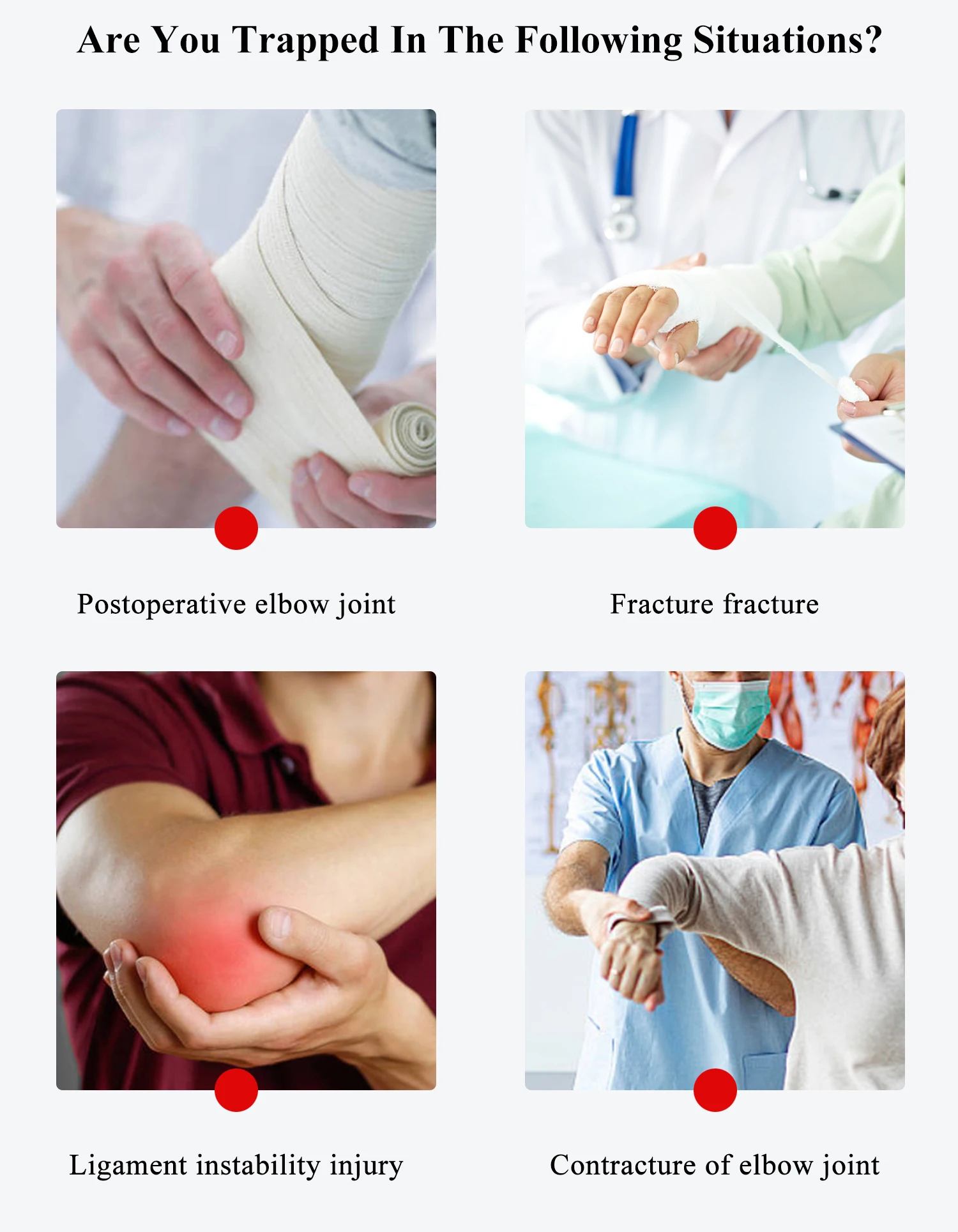 Adjustable Elbow Joint Fixation Brace Arm Fracture Dislocation Sprain ...