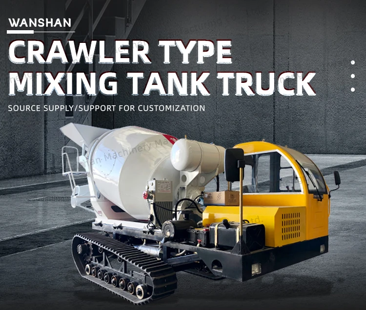Tracked Concrete Transport Tank Truck Portable Electric Mini Cement ...