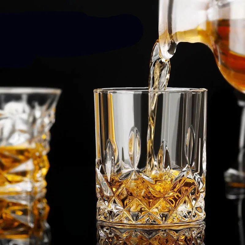 Whiskey Glass Beer Cup Classical Engraved Whiskey Glass Cup Glassware ...